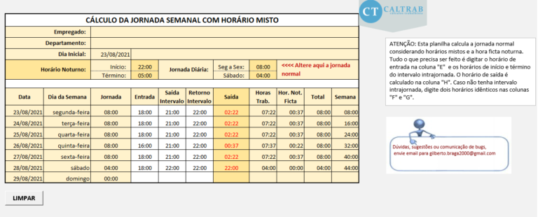 Horário Noturno
